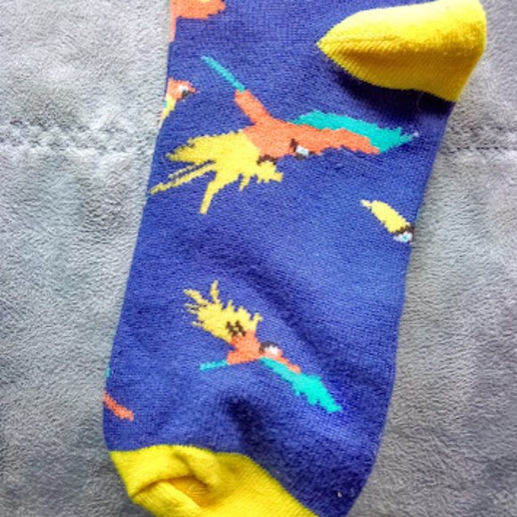 Accessories | Bright Blue Socks With Birds | Poshmark